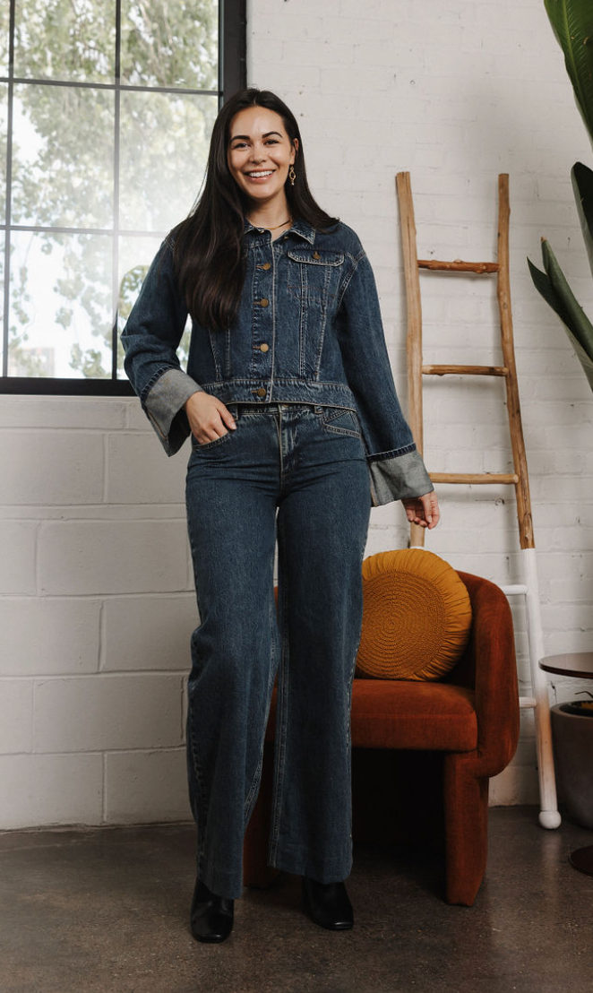 Crop Denim Jacket with Wide Fixed Cuff – Mainstream Boutique Hudson